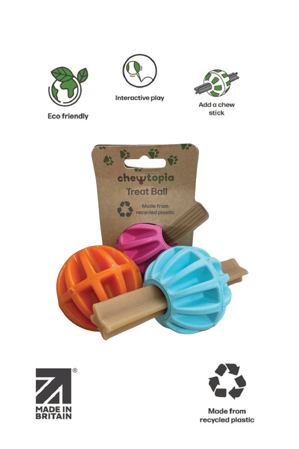 Treat Ball - Fits Any Thrower - Made in the UK from Recycled Plastic